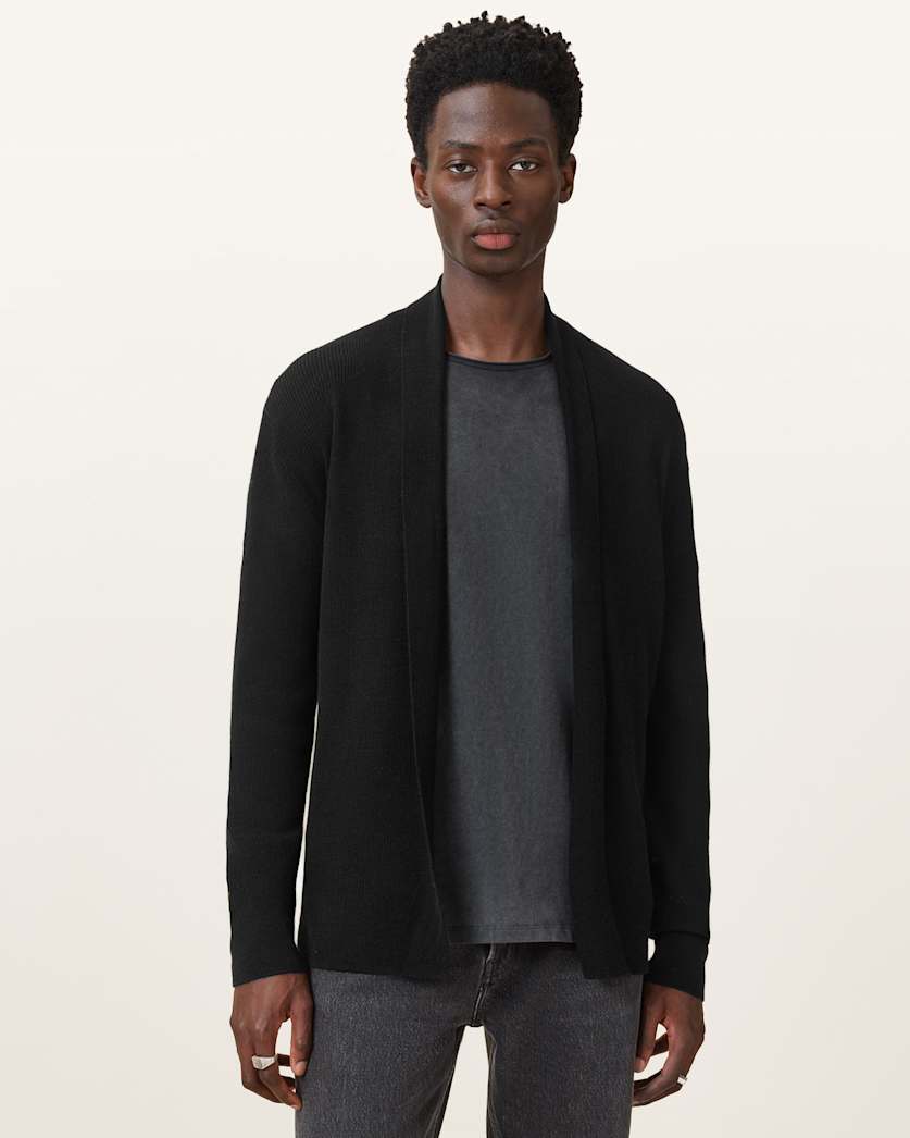 Maes Merino Open Cardigan Black | ALLSAINTS